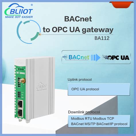 Bliiot RS485 Ethernet BACnet MS TP To OPC UA IIoT Gateways BMS Gateway And Data Gateway