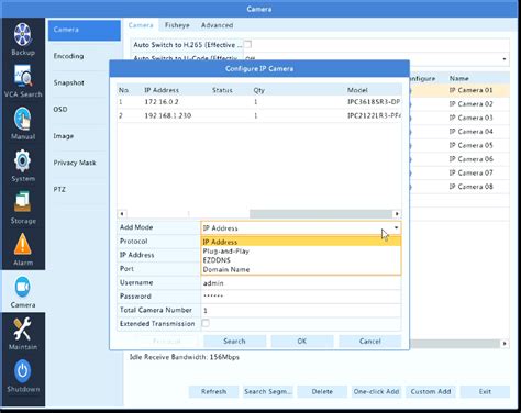 unv recorder setting up 3rd party cameras local gui