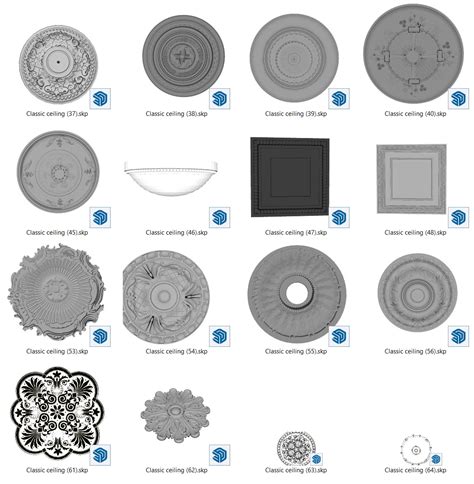 7321 Free Sketchup Classic Ceiling Model Download