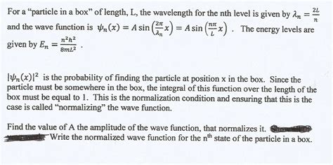 answered for a particle in a box of length l … bartleby