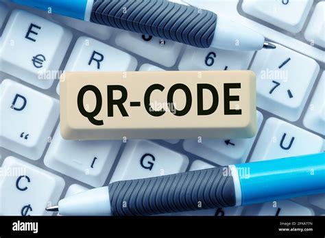 Conceptual Display Qr Code Word Written On The Trademark For A Type Of Matrix Barcode A Machine