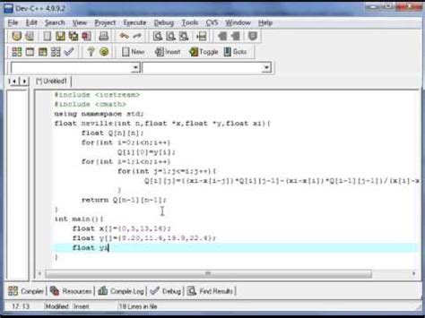 Algoritmo De Neville Con C Youtube