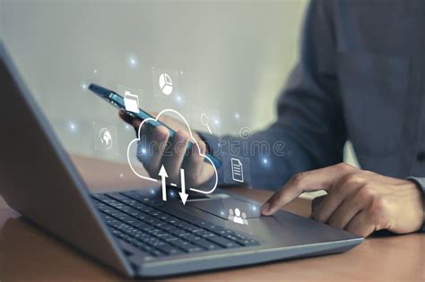Cloud Computing Shown In Hand Cloud Technology Data Storage Data Transfer Network And Internet