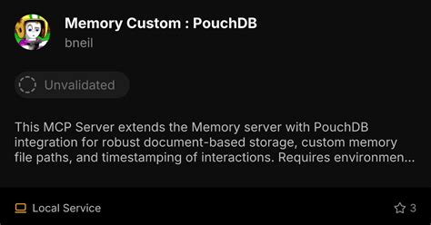 memory custom pouchdb mcp servers · lobehub