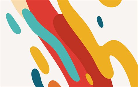 다채로운 모양 디자인의 추상적 인 유체 배경 패턴 포스터 전단지 벽지 및 복사 공간을위한 현대적인 복고풍 디자인 스타일 0명에 대한 스톡 벡터 아트 및 기타 이미지 Istock