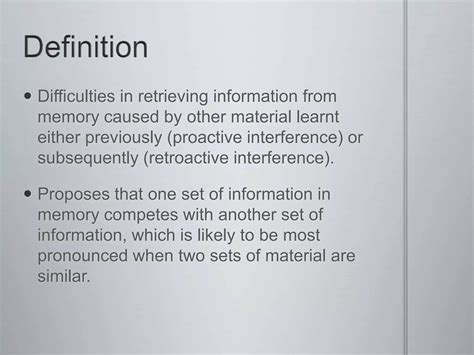 Interference Theory Pptx Science
