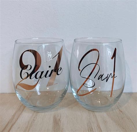 Personalised Stemless Wine Glass Milestone Birthday For Etsy Australia