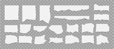 찢어진 종이 다양한 모양과 크기의 사실적인 찢어진 종이 세트입니다 찢어진 조각과 흰색 스트립 벡터 0명에 대한 스톡 벡터 아트 및 기타 이미지 Istock