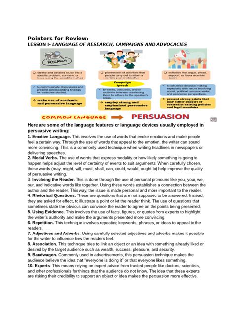 Pointers For Review Pdf Adverb Linguistics