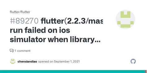 Flutter223master Run Failed On Ios Simulator When Library Use