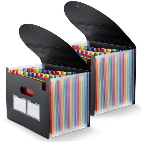 Snapklik Com 2 Pack Expanding File Folder 24 Pocket Accordian File Organizer A4 Letter Size