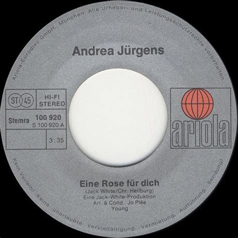 Andrea Jurgens Eine Rose Für Dich Vinylsinglesnl