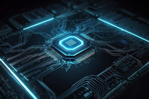 Premium Photo Artificial Cyber Brain For Neural Networks Design Glowing Gpu Circuit Board