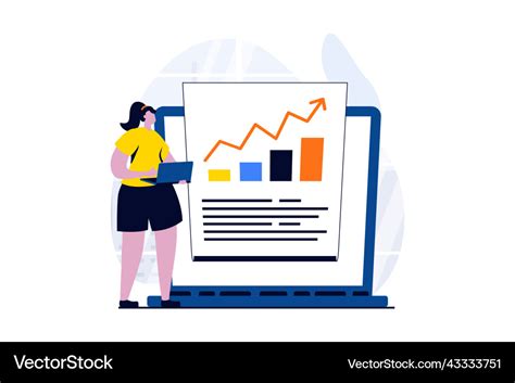 Data Science Concept With People Scene In Flat Vector Image