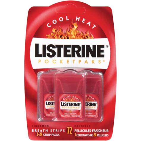 Listerine Cool Heat Pocketpaks 72 Cinnamon Breath Strips Portal Pharmacy
