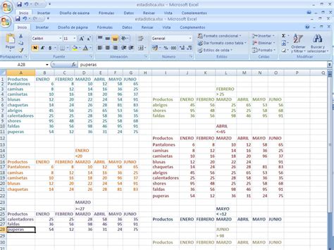 ESTADISTICA Y LAS TICS FILTROS EN EXCEL