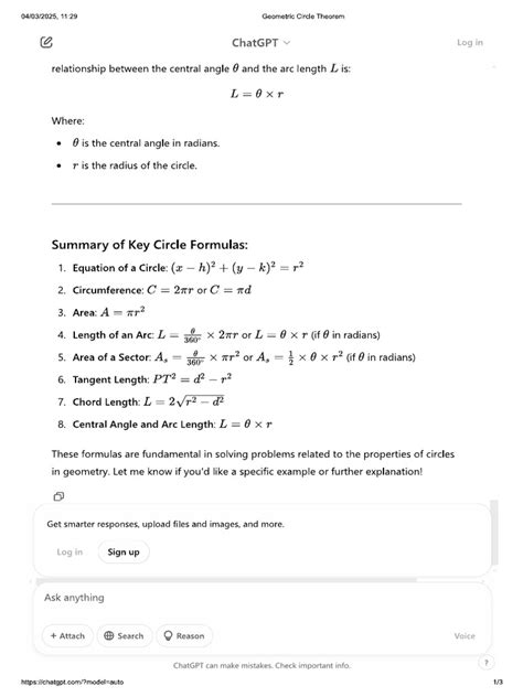 Circle Formulas Pdf