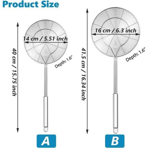 14cm Cuillere Ecumoire Inox Araignée Cuisine Cuillère Écumoire