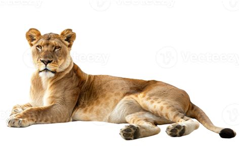 A Majestic Lioness Lounges On The Ground Displaying Grace And Strength