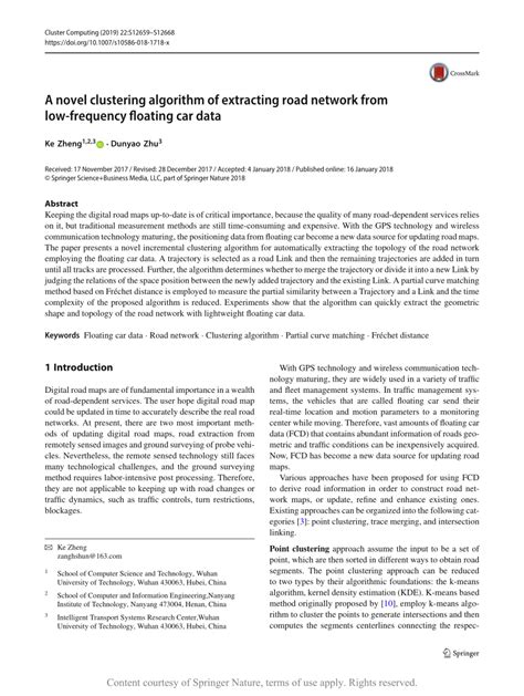 A Novel Clustering Algorithm Of Extracting Road Network From Low Frequency Floating Car Data