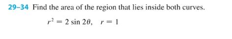 Solved Find The Area Of The Region That Lies Inside Both