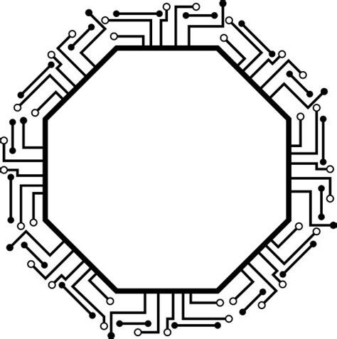 Lithography Microchip Frame Cartoon Royalty Free Vector