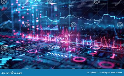 Digital Data Visualization Futuristic Technology And Data Analysis Stock Illustration