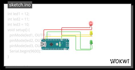 Traffic Light Using Arduino Nano Wokwi Esp32 Stm32 Arduino Simulator