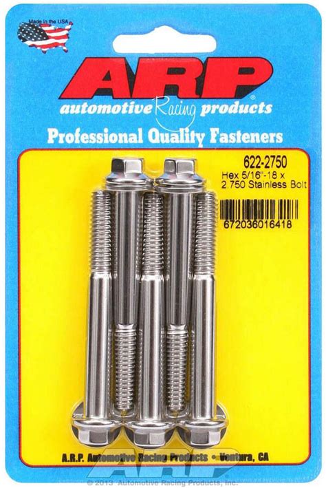 516 18 X 275 Hex Ss Bolts Arp