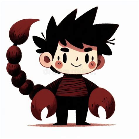 Cheerful Scorpio Character In Red Stock Illustration Illustration Of