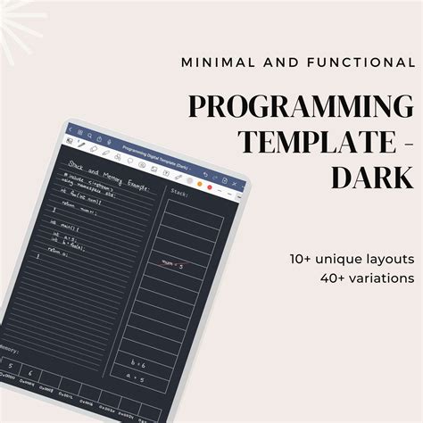 Codingprogramming Template Digital Notebook Dark Theme For Goodnotes Notability Onenote On