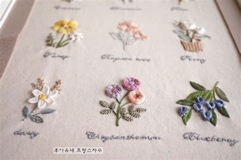 프랑스자수 꽃도감 꽃이좋아서 다시 꽃 프랑스자수 후아유네프랑스자수 프랑스자수정규클래스 기초반 꽃자수 입체꽃자수 입체자수 Embroidery 무단복제및