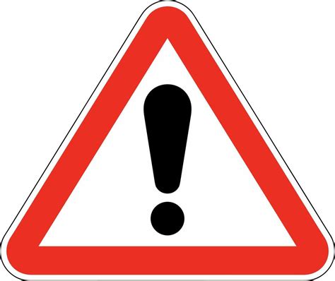 Danger Warning Sign Red Triangle With Exclamation Mark Icon For Safety