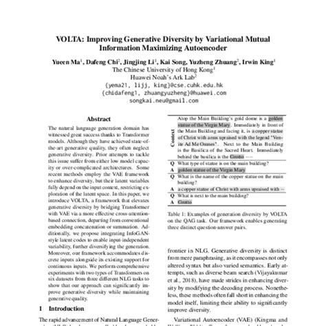 Volta Improving Generative Diversity By Variational Mutual Information