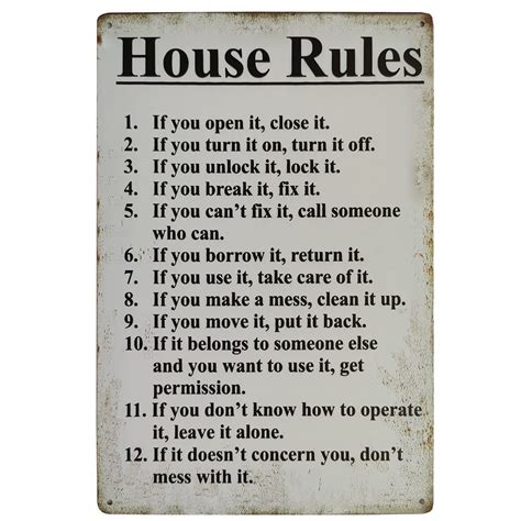 House Rules Plaque