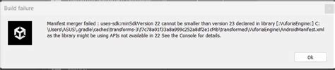 Cannot Export Game Due To Unity Ads Declaring Minsdk To Be Unity Services Unity Discussions