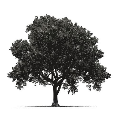 A Tree With A Shadow Of A Tree On It Premium AI Generated Vector