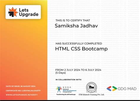 Samiksha Jadhav On Linkedin Webdevelopment Html Css Letsupgrade Continuouslearning