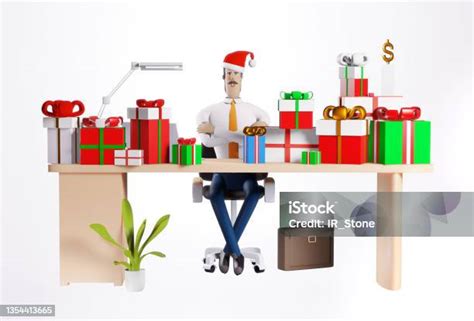 3d 렌더링 일러스트 비즈니스 사람들은 선물과 크리스마스 선물을 많이 사무실 비즈니스 및 기업 생활에서 크리스마스와 새해를 축하 12월에 대한 스톡 사진 및 기타 이미지