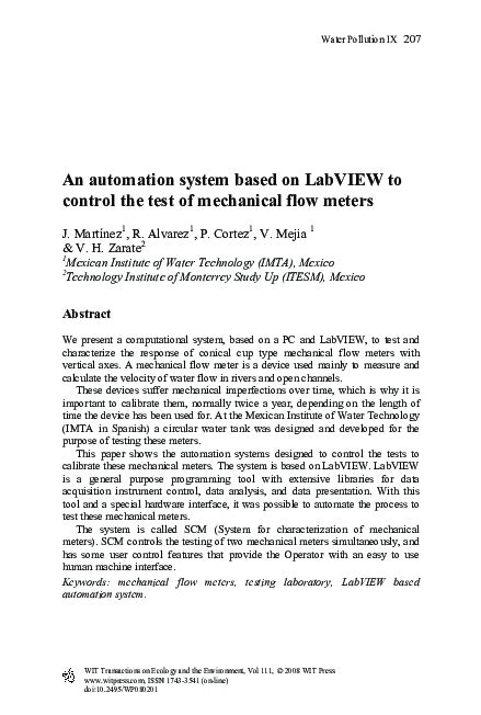 Pdf An Automation System Based On Labview To Control The Test Of