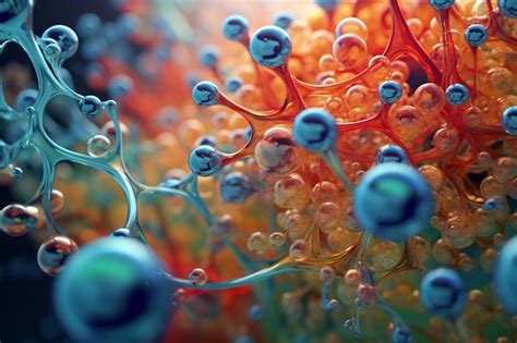 Abstract Design Featuring Multicolored Patterns Of Molecular Shapes Underwater Premium Ai