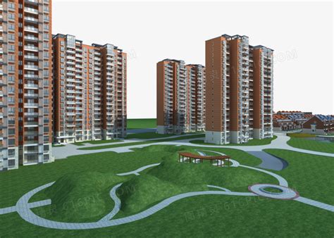 手绘城市小区效果图图片免费下载 PNG素材 编号1yqil4264 图精灵