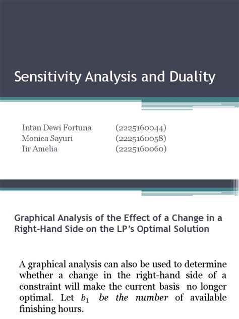 Sensitivity Analysis And Duality Download Free Pdf Linear