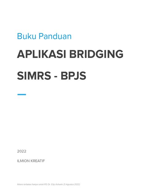 Buku Panduan App Bridging Simrs Bpjs Pdf