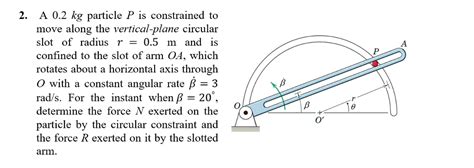 Solved A Kg Particle P Is Constrained To Move Along Chegg