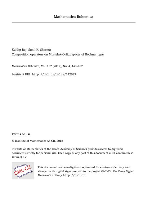 Pdf Composition Operators On Musielak Orlicz Spaces Of Bochner Type