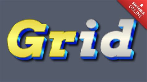 Grid Glossy Font Text Effect Generator