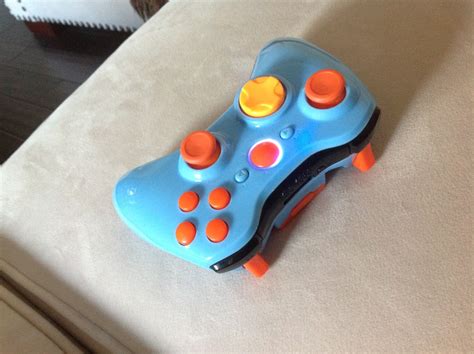 Orangeblueand Yellow Xbox 360 Controller Rcontrollerporn