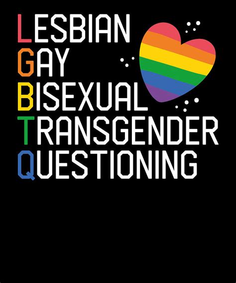 Lgbtq T Lesbian Gay Bisexual Transgender Questioning Rainbow Pride Drawing By Kanig Designs
