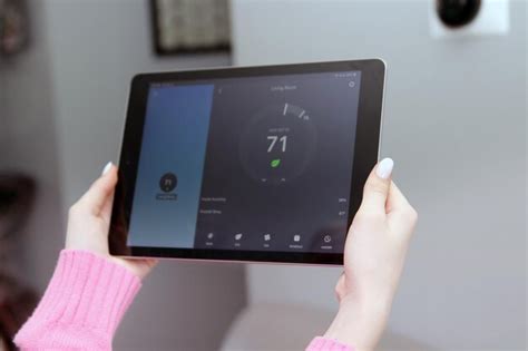 Premium Photo Woman Is Adjusting A Temperature Using A Tablet With Smart Home App In A Modern